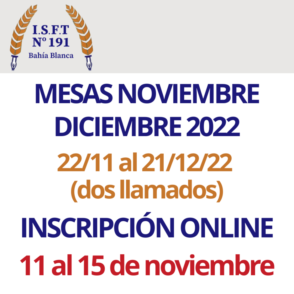 Instituto Superior de Formación Técnica N° 191